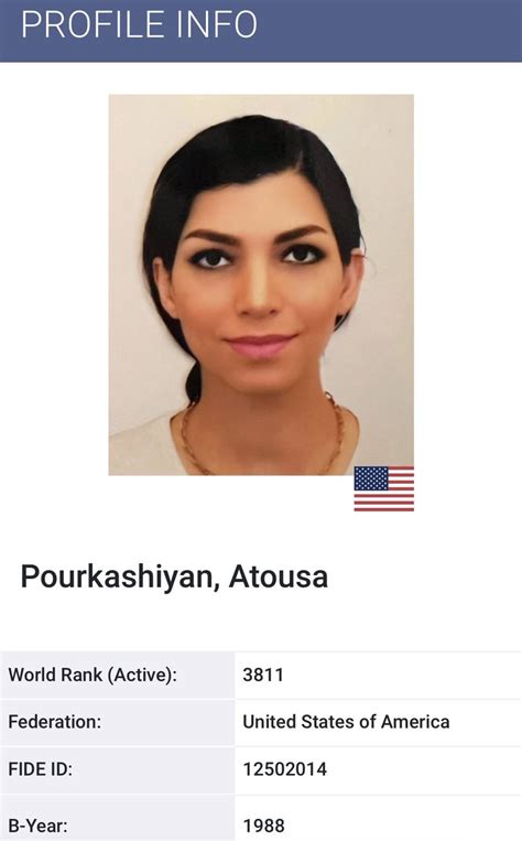 Ghoncheh On Twitter آتوسا پورکاشیان، شطرنج‌باز ایرانی، که پیش‌تر با