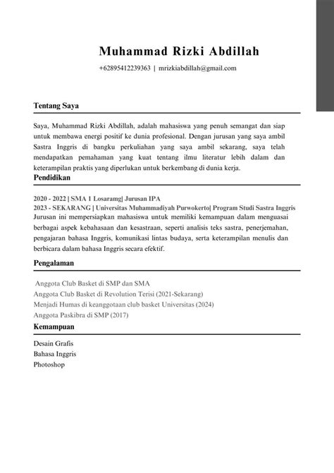 Halo Saya Muhammad Rizki Abdillah Mahasiswa Sastra Inggris Di Universitas Muhammadiyah