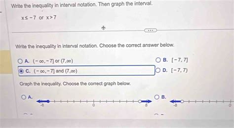 Solved Write The Inequality In Interval Notation Then Graph The