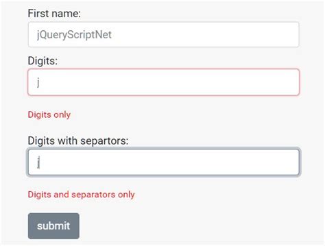 Full Featured Regex Based Form Validator Jquery Deregexvalidation