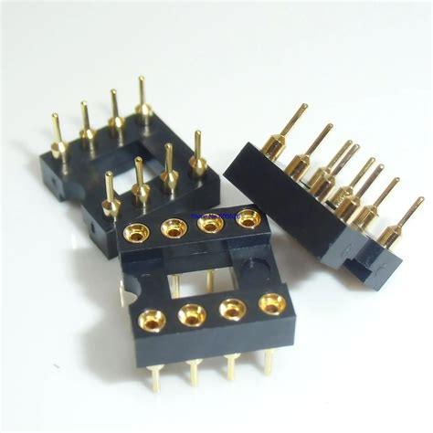 20pcs Dip8 8 Pin Gold Plated Socket For Dip 8 Round Hole 8 Pin Op Amp Ic On