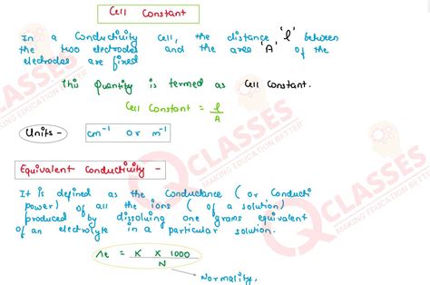 Class 12 Isc Chemistry Important Notes Chapter Electrochemistry