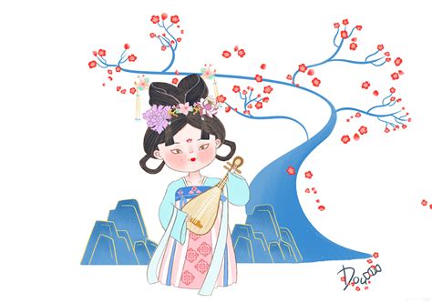 古典美女风格插画设计作品 设计人才灵活用工 设计dna