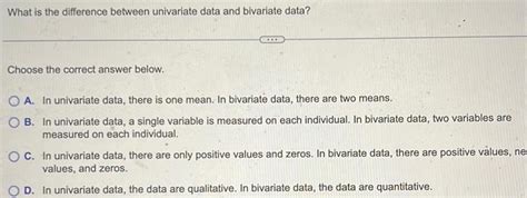 [answered] What Is The Difference Between Univariate Data And Bivariate Kunduz