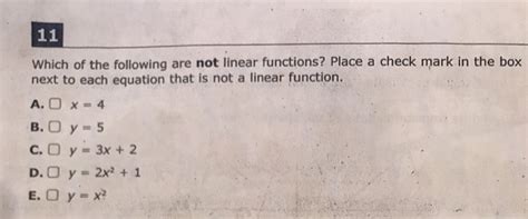 Solved Which Of The Following Are Not Linear Functions Chegg