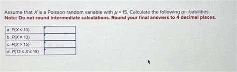 Solved Assume That X Is A Poisson Random Variable With U Chegg