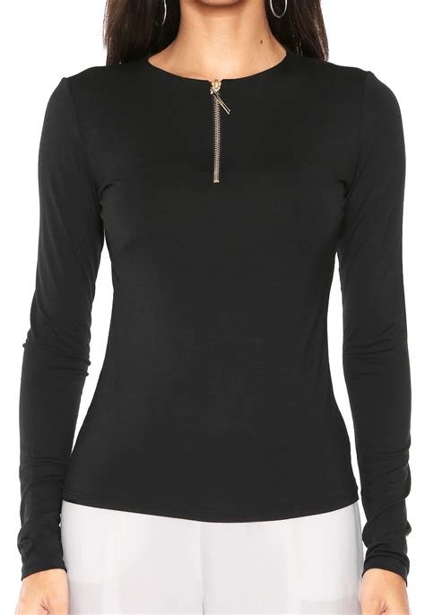 Blusa Lança Perfume Zíper Preta Compre Agora Dafiti Brasil