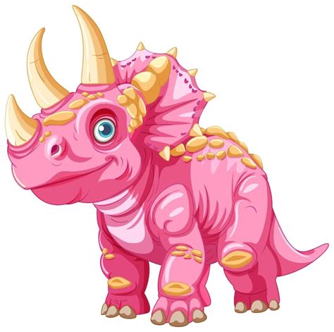 Free Vector Cute Pink Dinosaur Illustration