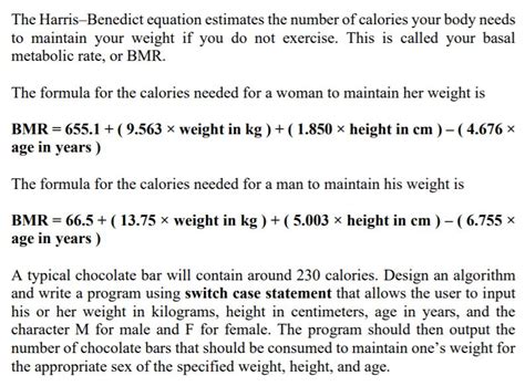 Calculate Bmr Using Harris Benedict Equation At Shirley Bulger Blog