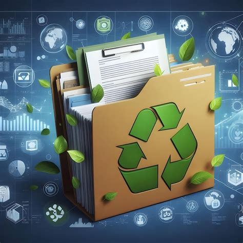 Photo Realistic As Recycled Folder And Financial Document Concept As A Recycled Folder Paired