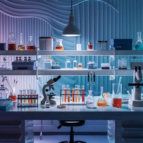 Vibrant And Organized Modern Lab Workspace Premium Ai Generated Image