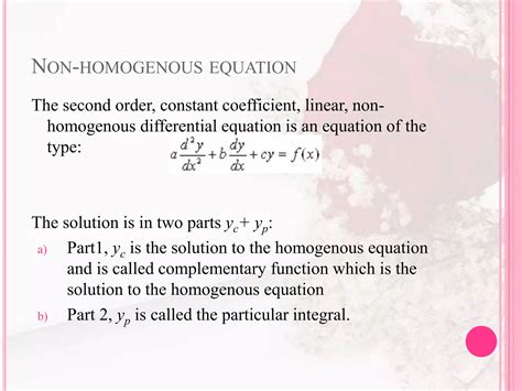 application of higher order differential equations pptx