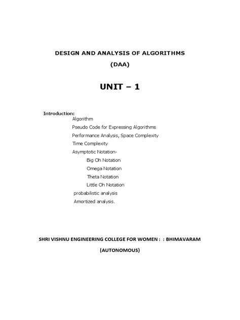 Daa Notes Pdf Time Complexity Graph Theory