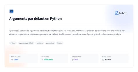 Arguments Par Défaut En Python Labex