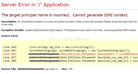 The Target Principal Name Is Incorrect Cannot Generate Sspi Context