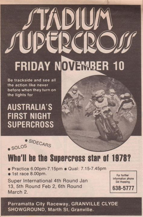 Supercross Paramatta Raceway 1978 Granville Nsw