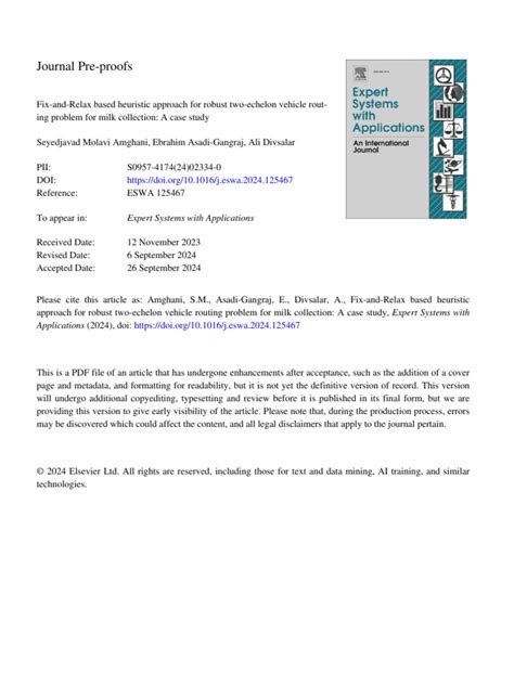 Fix And Relax Based Heuristic Approach For Robust Two Ec 2024 Expert