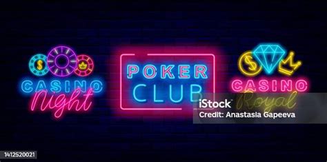 카지노 네온 표지판 컬렉션 포커 클럽 배너 카지노 로얄 라벨 빛나는 게임 배지 벡터 스톡 일러스트레이션 가능성에 대한 스톡 벡터