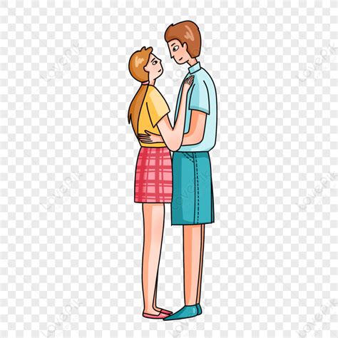 손으로 그려진 된 커플 포옹 만화 캐릭터 이미지 Png 일러스트 무료 다운로드 Lovepik