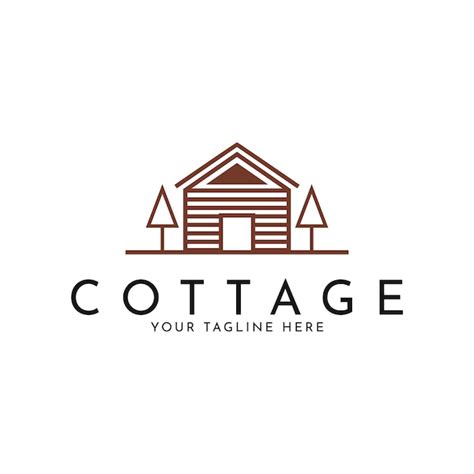 미니멀한 라인 아트 별장 로고 디자인의 벡터 그림 프리미엄 벡터