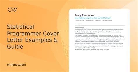 Professional Statistical Programmer Cover Letter Examples And Template For 2025 Enhancv