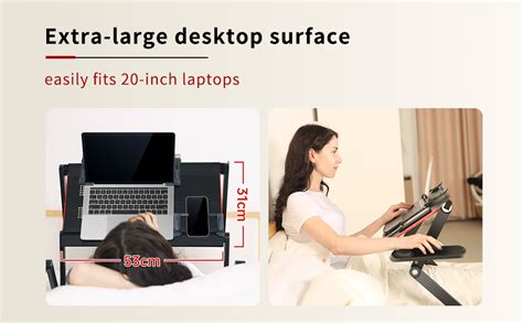 Hifoxcc Foldable Laying Down Desk Adjustable Height