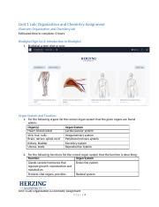 Unit 1 Lab Assignment Docx Unit 1 Lab Organization And Chemistry Assignment Illustrate