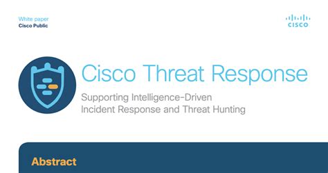 Cisco Threat Response Supporting Intelligence Driven Incident Response And Threat Hunting
