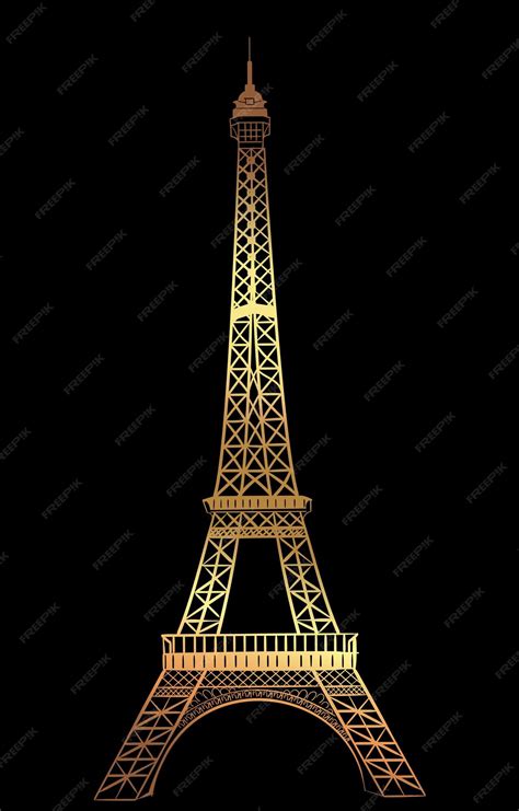 Premium Vector Paris Eiffel Tower Vector Golden Eifel Tower Vector
