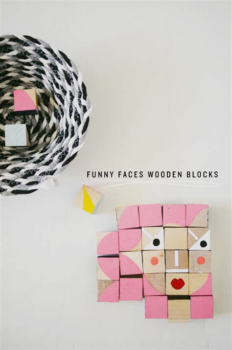 Diy Funny Faces Wooden Blocks Cakies
