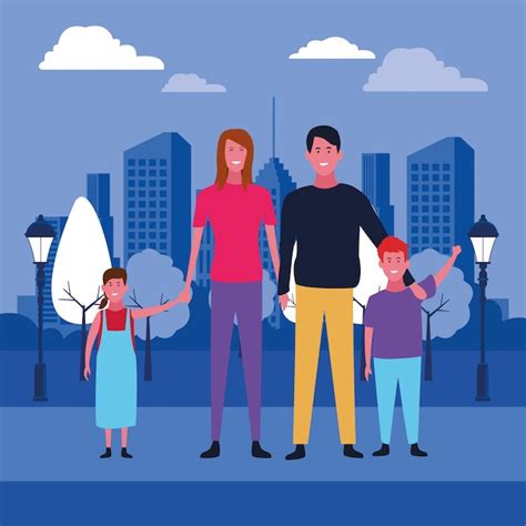 Семейные и детские мультфильмы Премиум векторы