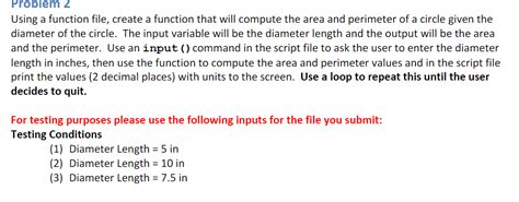 Solved Problem 2 Using A Function File Create A Function
