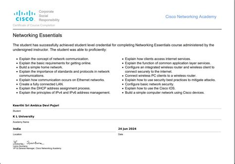 keerthi sri ambica devi pujari on linkedin cisconetworkingacademy networkingessentials