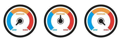 Premium Vector Gauge With Arrow And Low Medium High Scale Vector Measurement Device