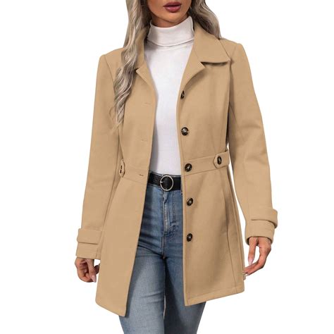 Womens Trench Coats Womens Oversized Long Trench Coat Double Breasted