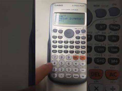 How To Reset A Casio Fx ES PLUS YouTube