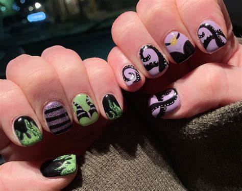 Disney Villains Ursula And Maleficent Nail Art