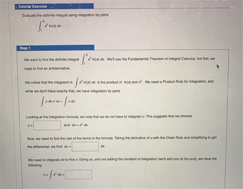 Solved Tutorial Exercise Evaluate The Definite Integral