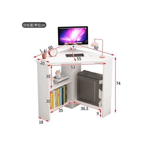 ㄱ자형 책상 코너 구석 데스크 모서리 컴퓨터 60cm 화이트 60x60cm 파 위시버킷