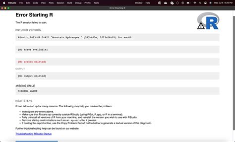 Error Starting R On MacBook M Pro R RStudio