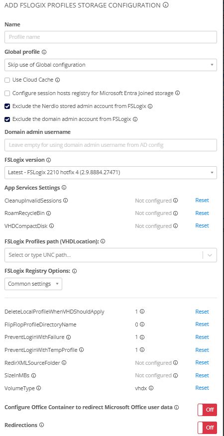 Fslogix Settings And Configuration Nerdio Help Center