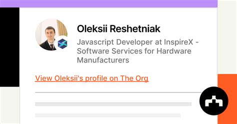 Oleksii Reshetniak Javascript Developer At Inspirex Software Services For Hardware