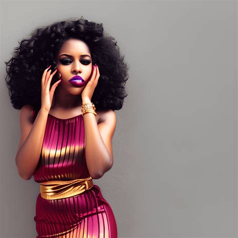 Gorgeous Dark Skinned Female Curly Hair Graphic Creative Fabrica