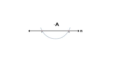 draw a line m and mark any point a outside it through this point