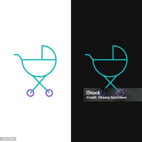 흰색과 검은 색 배경에 격리 라인 유모차 아이콘 유모차 버기 유모차 유모차 바퀴 다채로운 개요 개념 벡터 0명에 대한 스톡 벡터 아트 및 기타 이미지 Istock