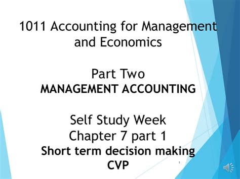 1011 Cost Behaviour And Analysis If The Reportppt