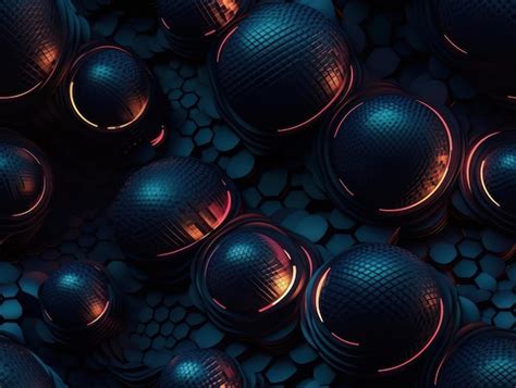 Premium Photo Dark Abstract Geometric Grid Pattern Seamless Background Created With Generative