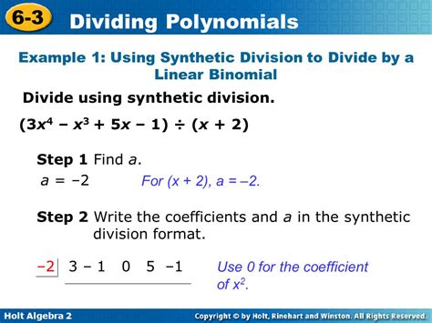 Synthetic Division Steps