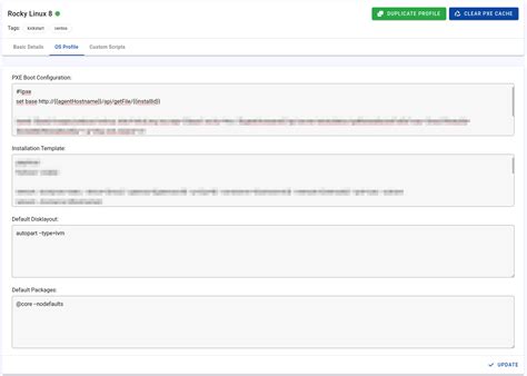 pxe profiles tenantos documentation