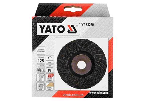 Диск шлифовальный по дереву, металлу, камню YATO 125 x 22.2 мм Р8 (ID ...